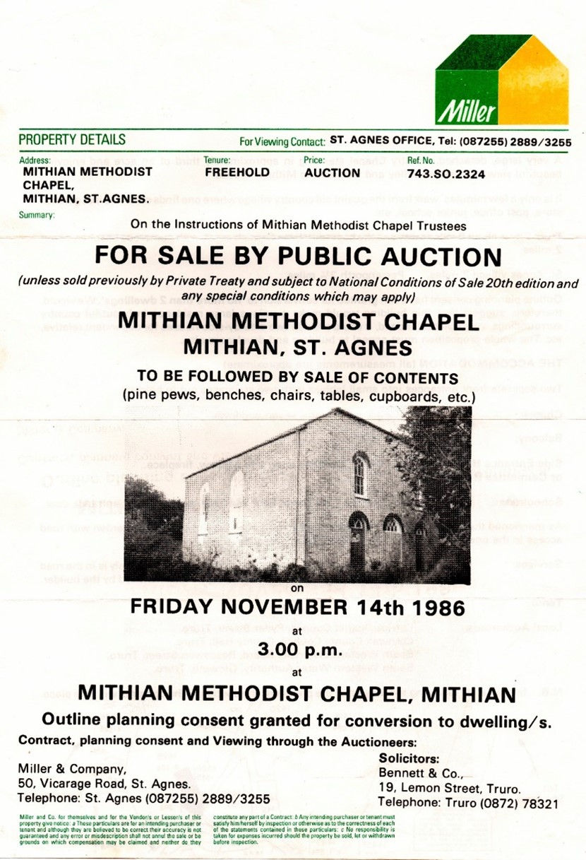 Mapping Methodism – Mithian Wesleyan Chapel – Cornish Story