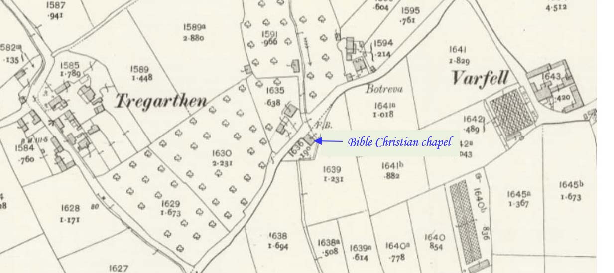 Mapping Methodism – Tregarthen (Batreva) Bible Christian Chapel (Near ...
